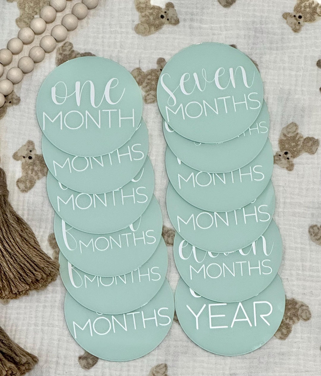 Baby Monthly Milestone Markers Round Acrylic Milestone Discs Acrylic ...