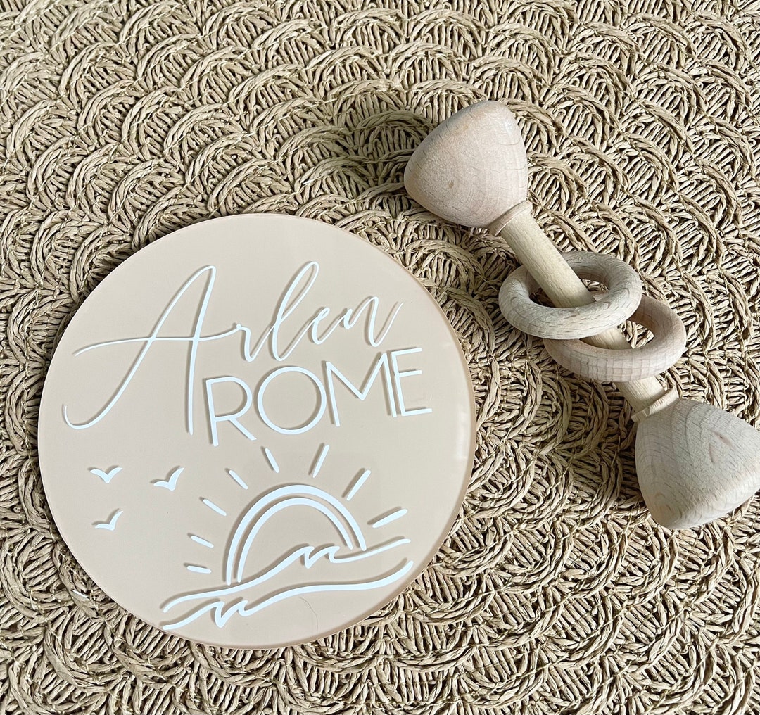 Boho Name Acrylic Sign Baby Nursery Name Sign Surf and Ocean Room Theme ...