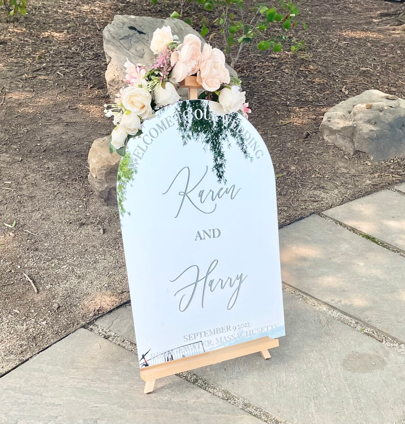 Custom Arch Mirror Acrylic Wedding Sign Mirror Welcome Sign Arch Gold ...