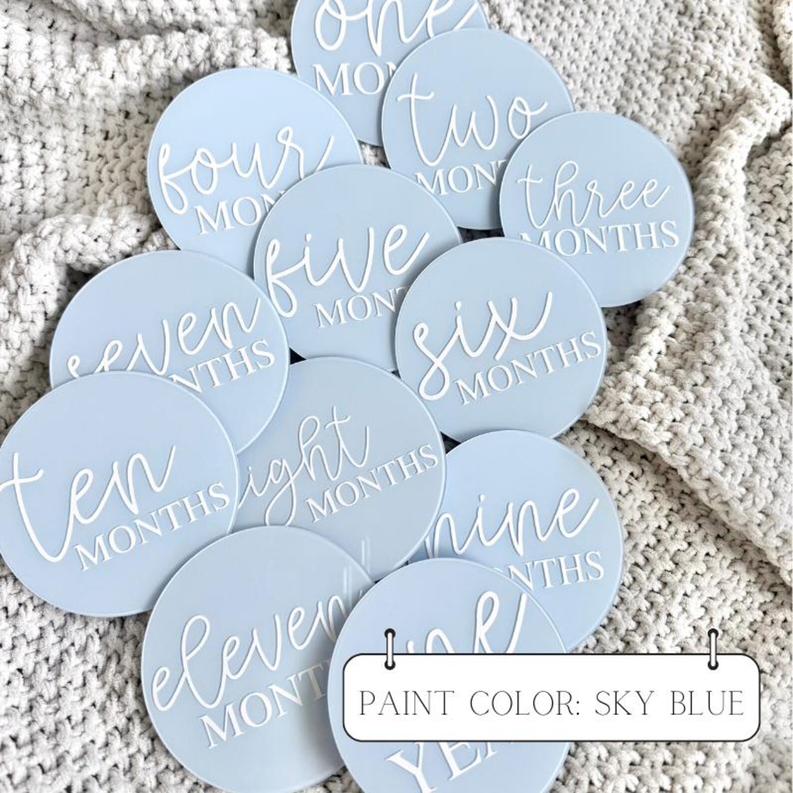 Acrylic Milestone Disc Baby Boy Milestones Sky Blue Milestone Cards ...