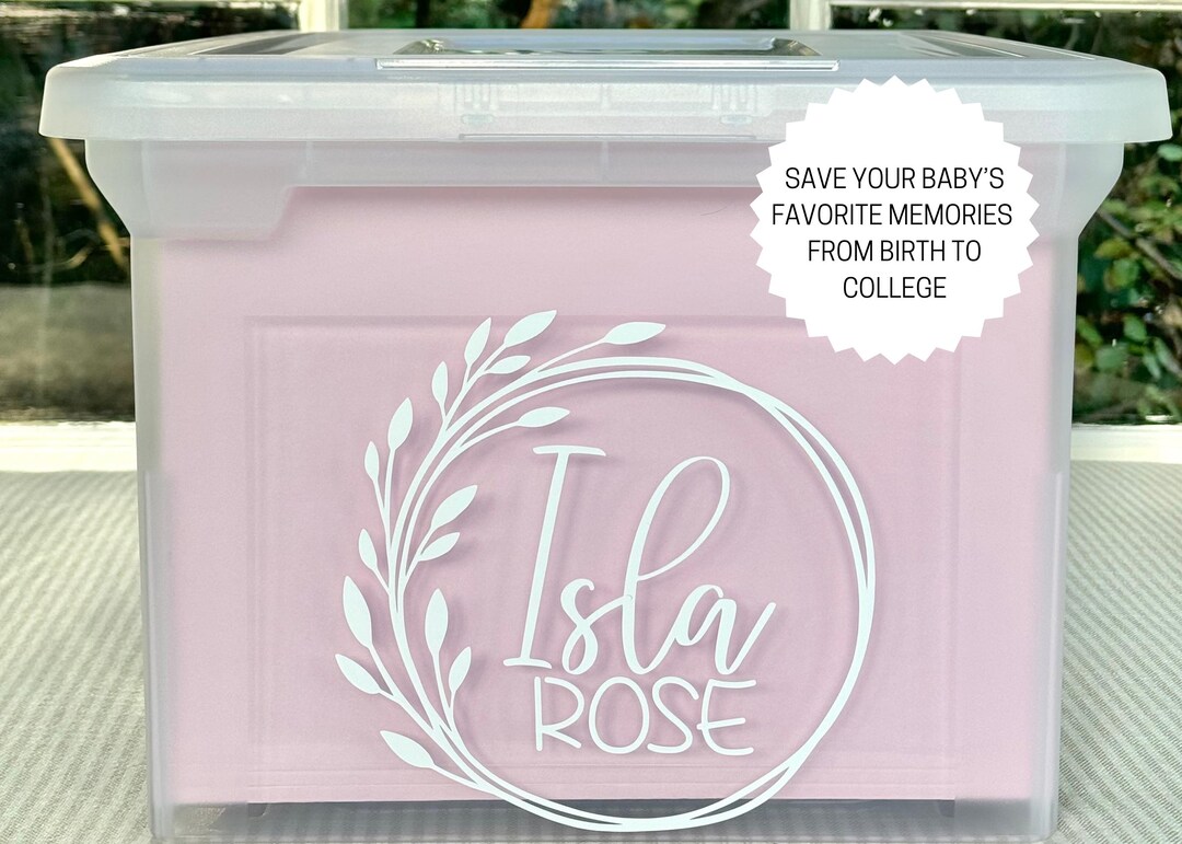 Kids Memory Box Milestone Tote School Organization Box Baby File Box ...