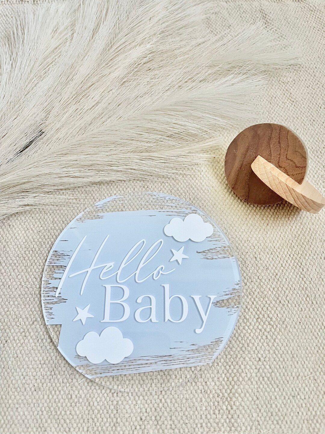 Hello Baby Acrylic Sign Birth Announcement Sign Birth Hospital Sign ...