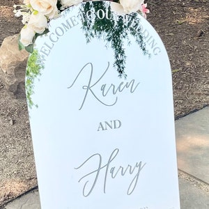 Custom Arch Mirror Acrylic Wedding Sign Mirror Welcome Sign Arch Gold ...