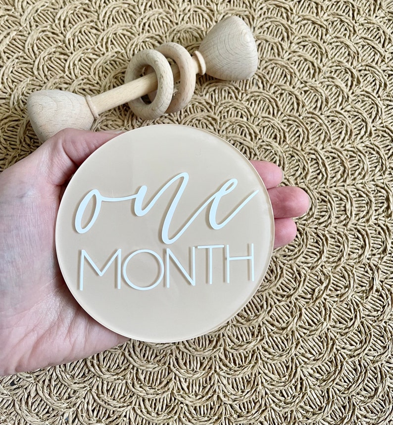 Monthly Milestone Marker Acrylic Month Sign Milestone Disc Gender ...