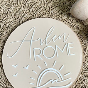 Boho Name Acrylic Sign Baby Nursery Name Sign Surf and Ocean Room Theme ...