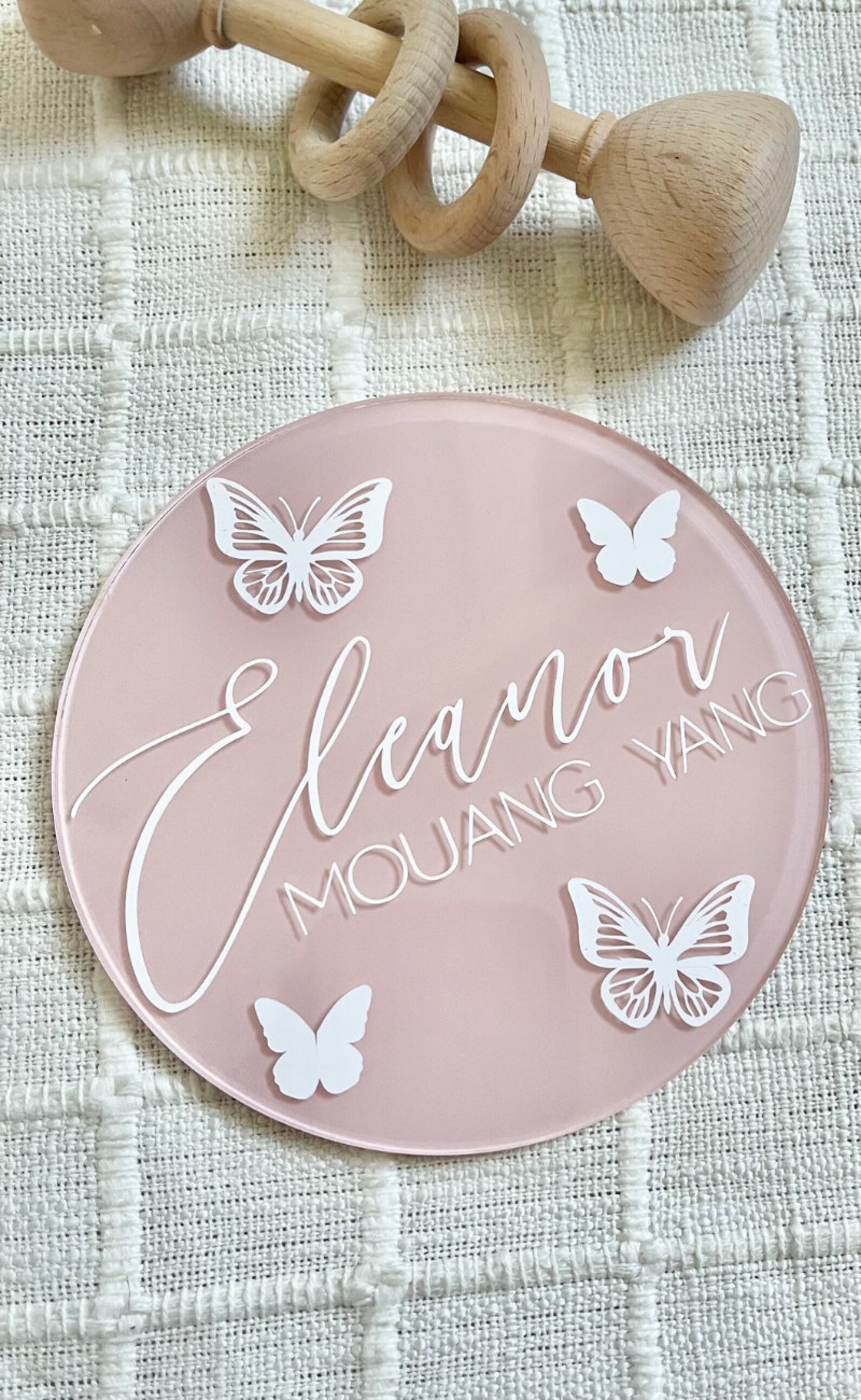 Acrylic Butterfly Sign Baby Girl Announcement Sign Baby Name Sign Light ...