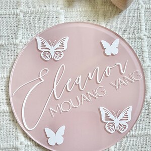 Acrylic Butterfly Sign Baby Girl Announcement Sign Baby Name Sign Light ...