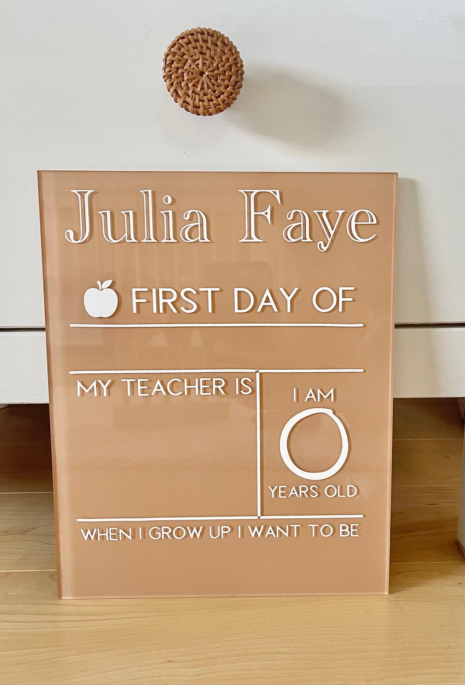 Acrylic Back to School Sign Personalized School Sign Acrylic First Day ...