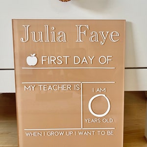 Acrylic Back to School Sign Personalized School Sign Acrylic First Day ...