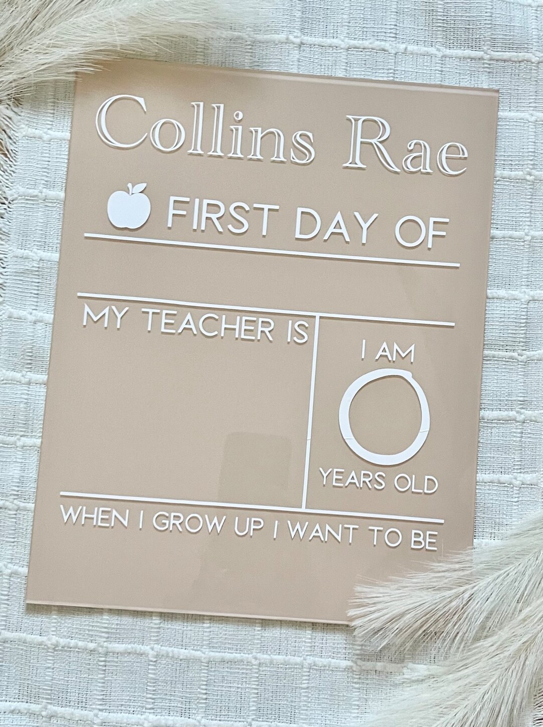 Acrylic Back to School Sign Personalized School Sign Acrylic First Day ...