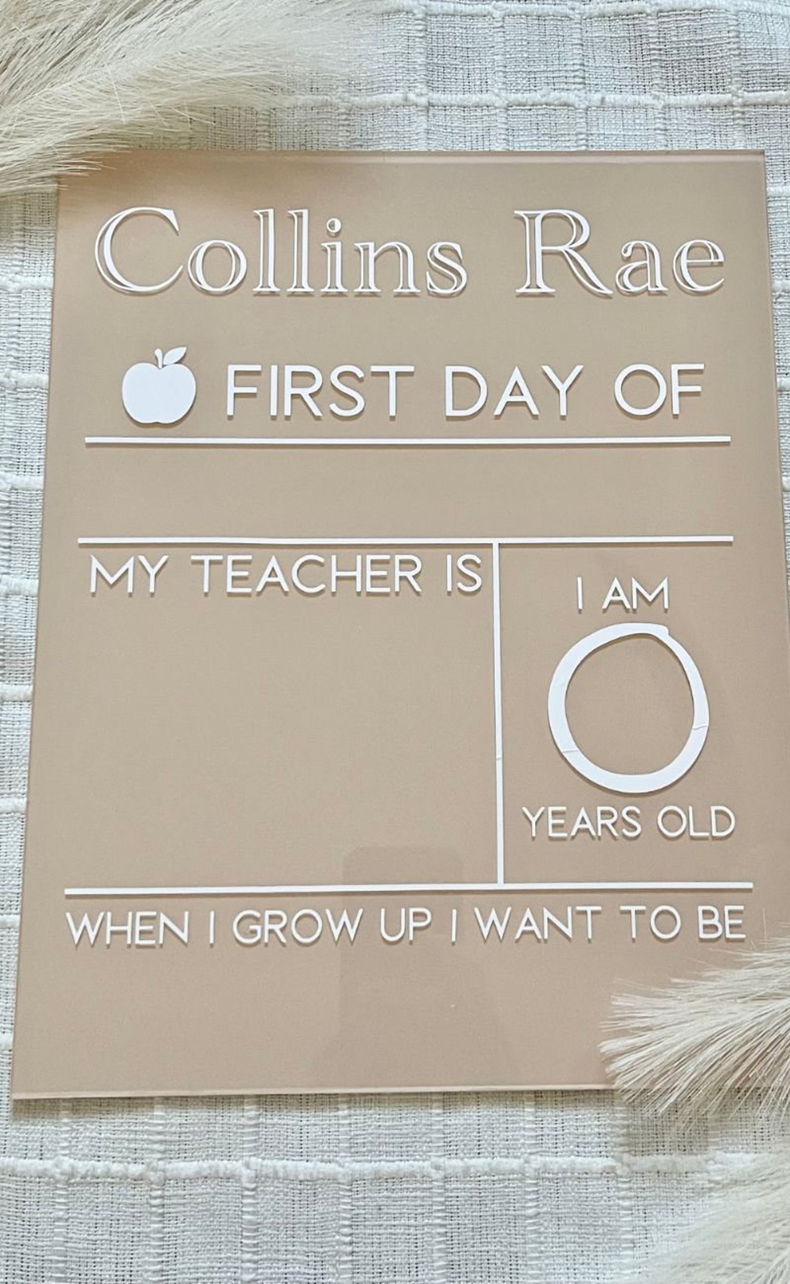 Acrylic Back to School Sign Personalized School Sign Acrylic First Day ...