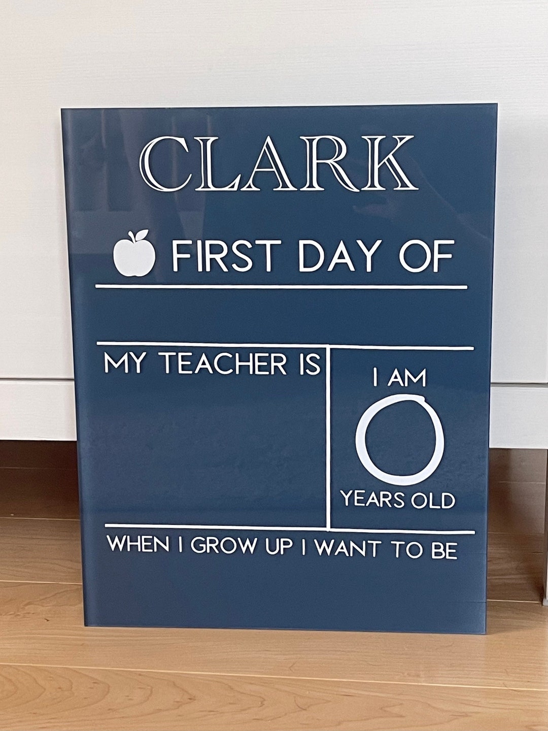 Personalized First Day of School Sign Acrylic Back to School Sign ...