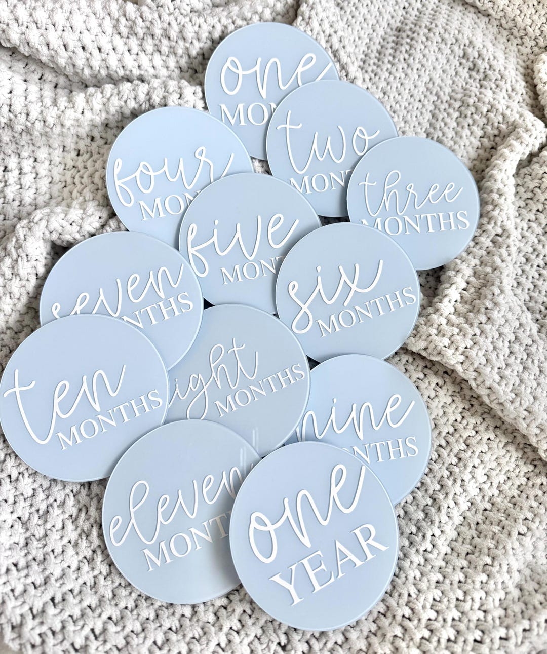 Acrylic Milestone Disc Baby Boy Milestones Sky Blue Milestone Cards ...