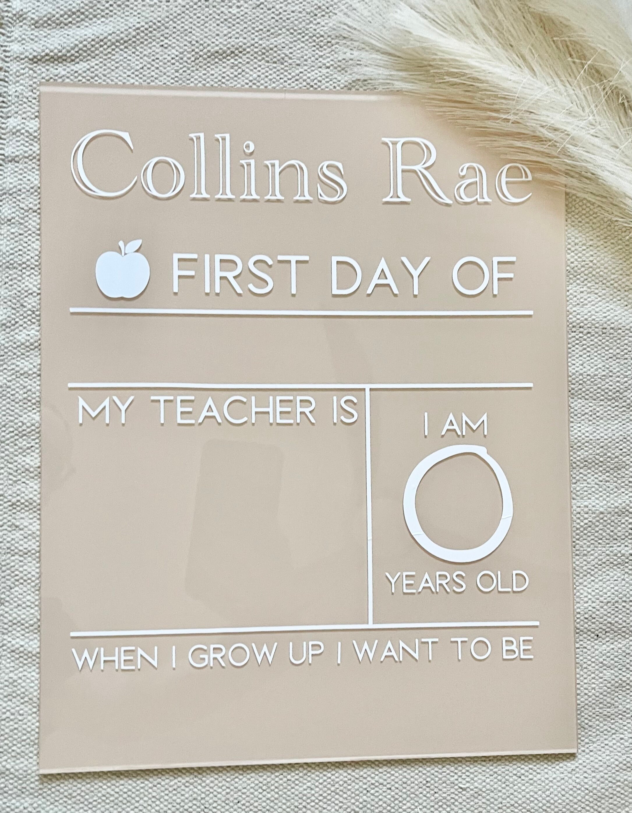 Acrylic Back to School Sign Personalized School Sign Acrylic First Day ...