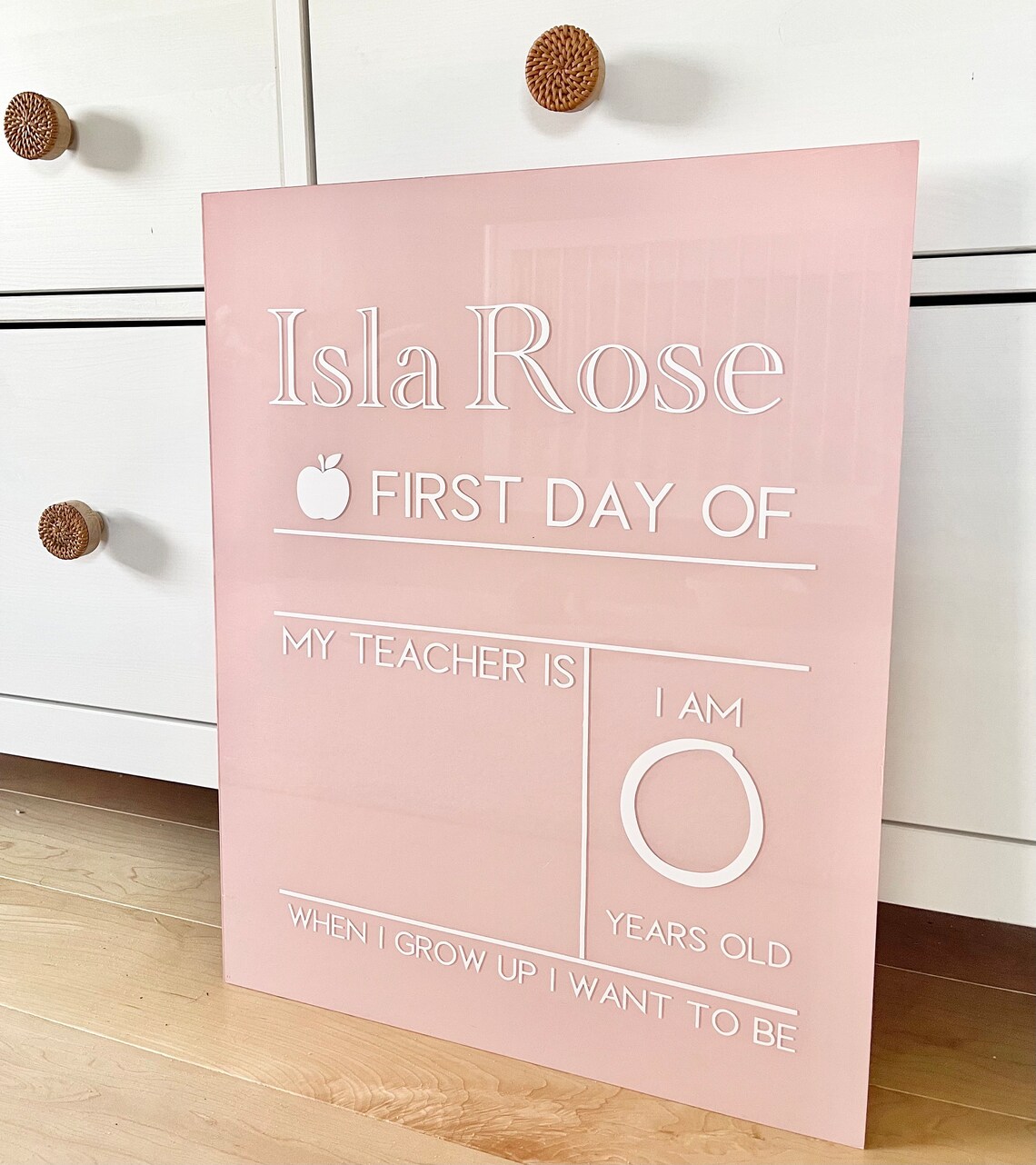 Acrylic Back to School Sign Personalized School Sign Acrylic First Day ...