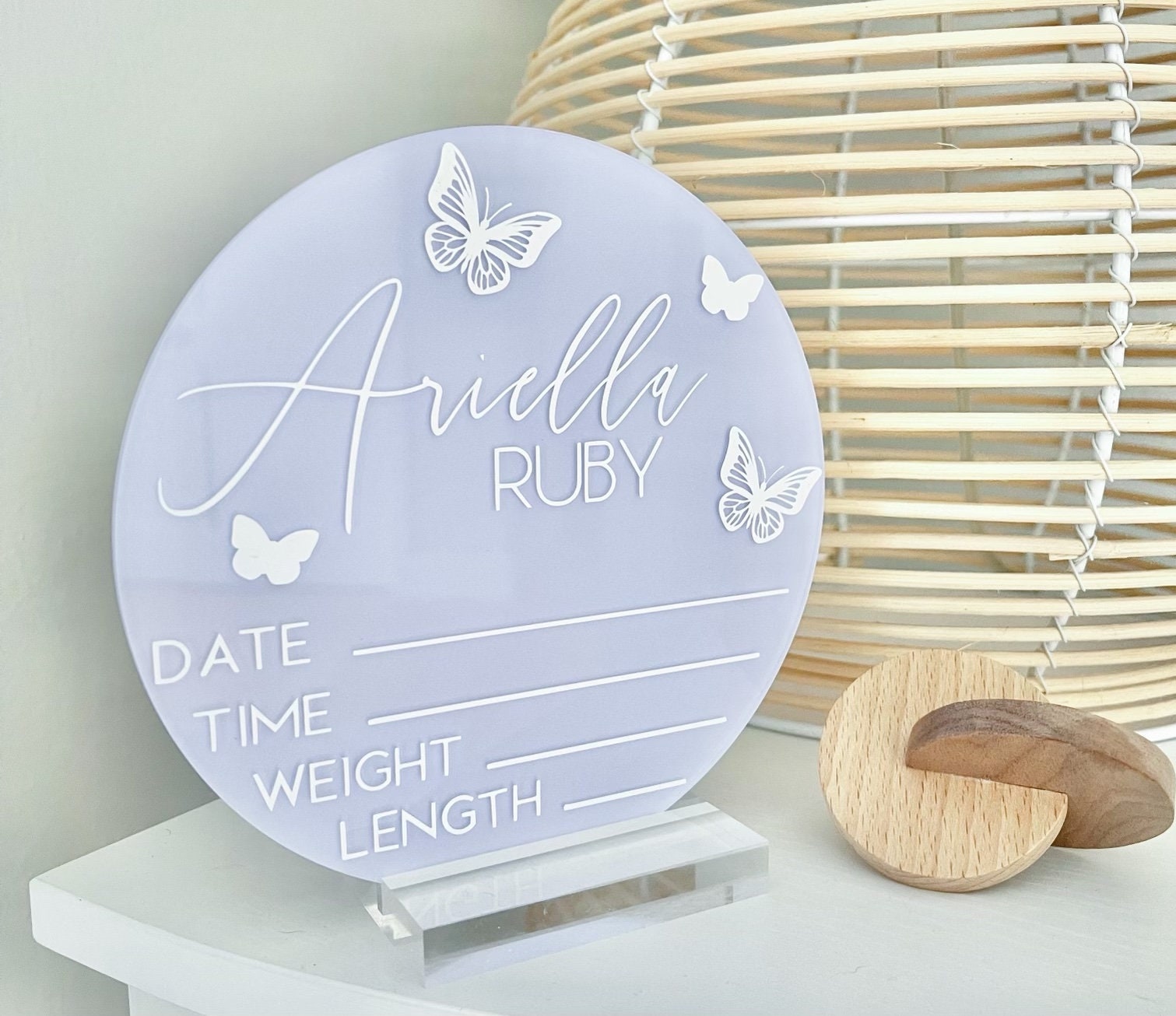 Acrylic Birth Announcement Sign Baby Stats Sign Custom Baby Arrival ...