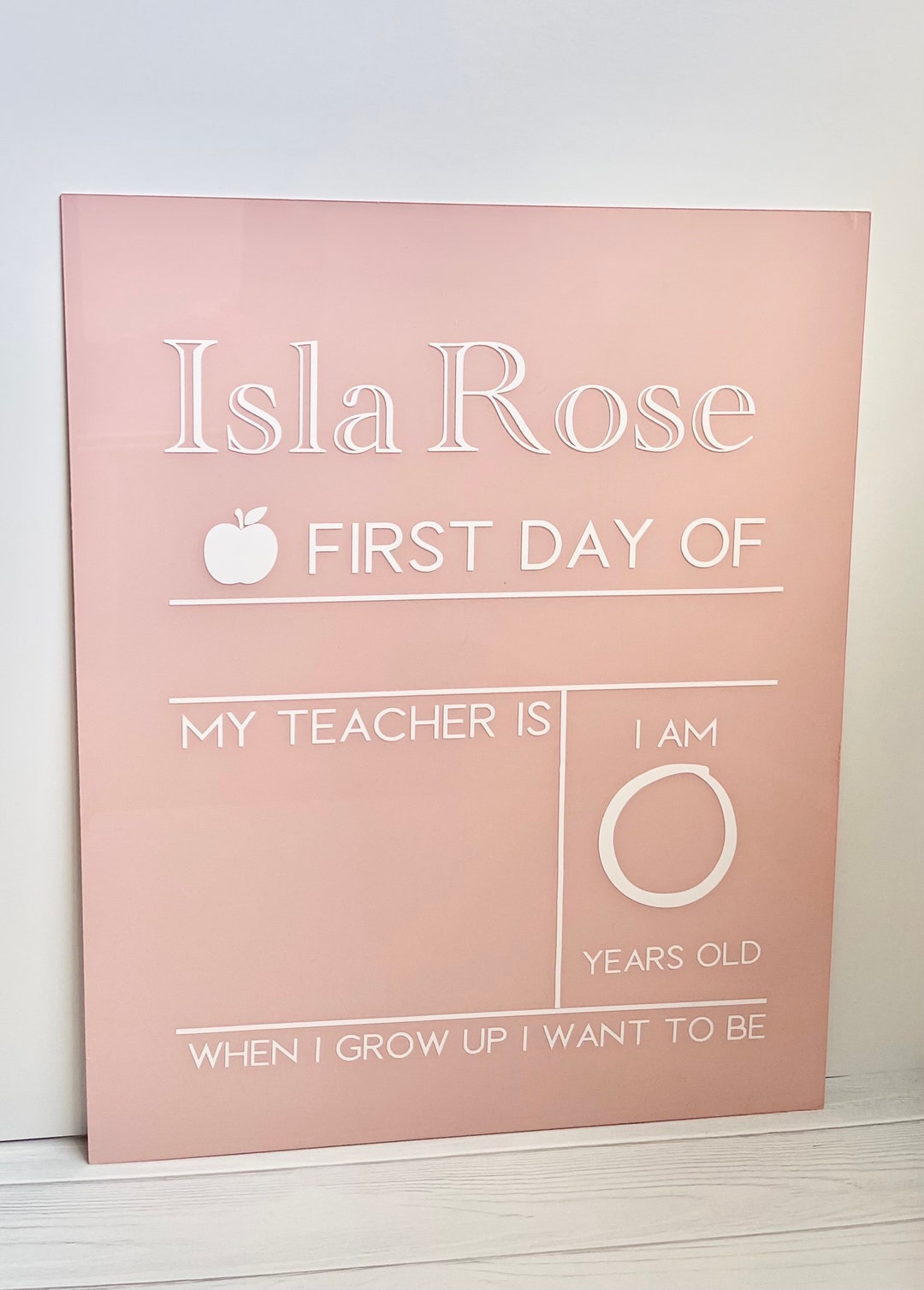 Custom Back to School Sign Acrylic First Day of School Photo Kids ...