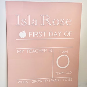 Custom Back to School Sign Acrylic First Day of School Photo Kids ...