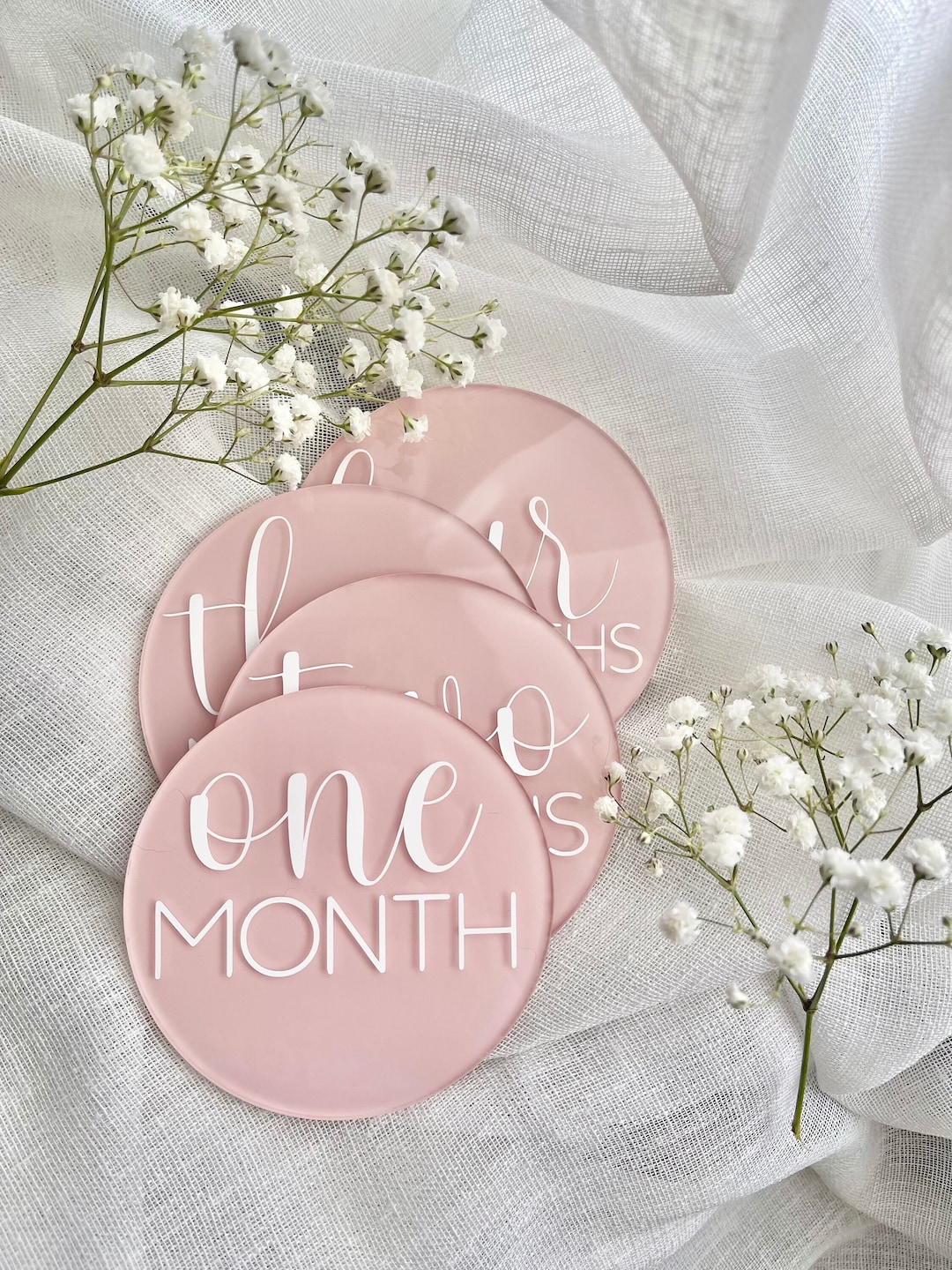 Baby Monthly Milestone Marker Acrylic Monthly Milestone Disc Baby ...