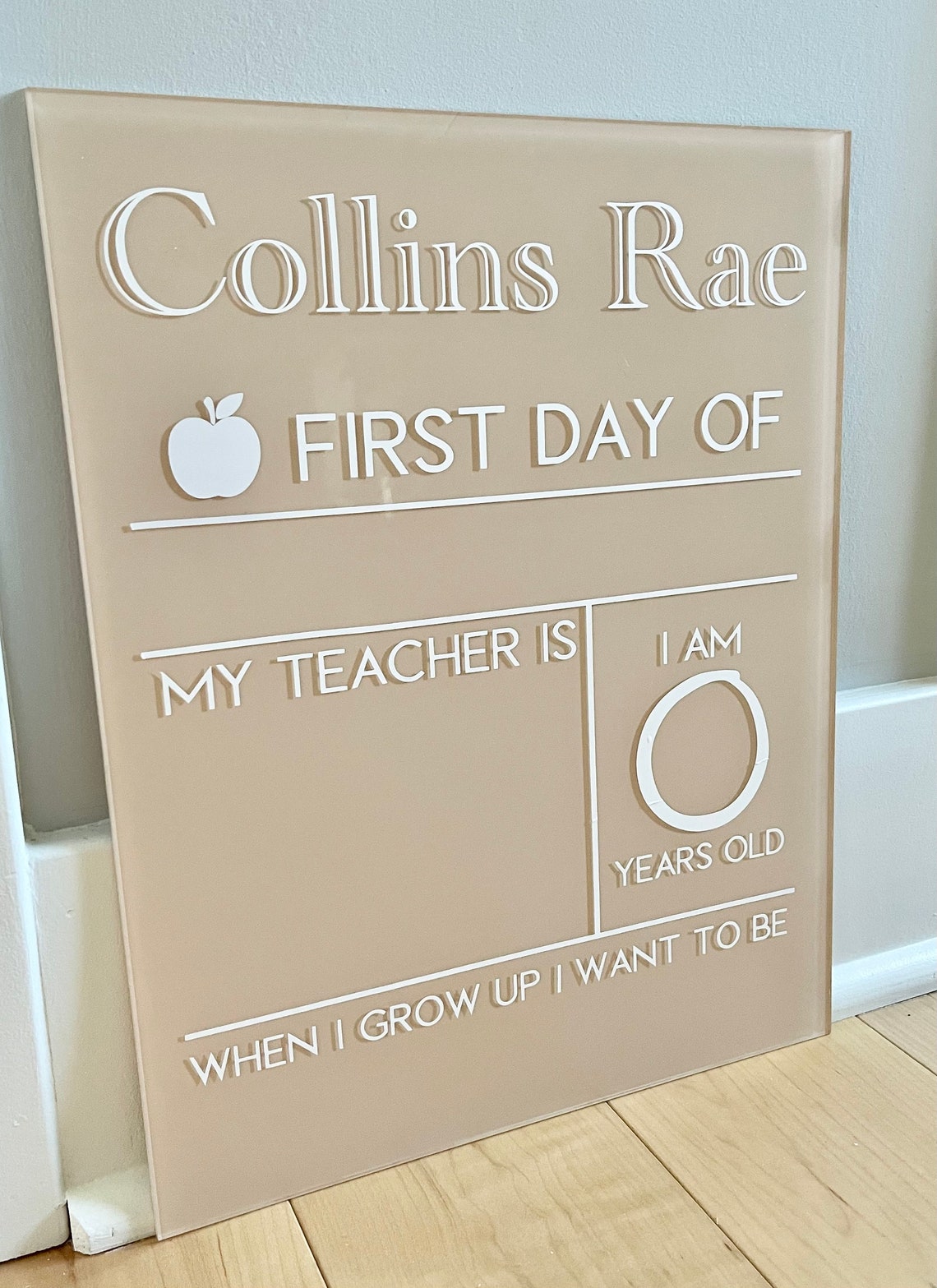 Acrylic Back to School Sign Personalized School Sign Acrylic First Day ...