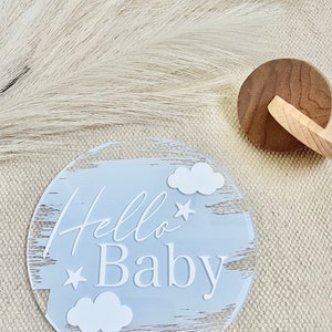 Hello Baby Acrylic Sign Birth Announcement Sign Birth Hospital Sign ...