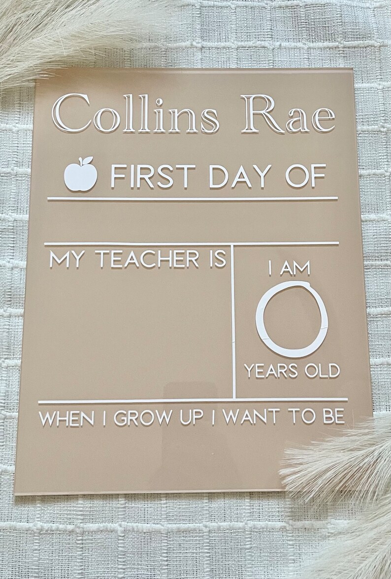 Acrylic Back to School Sign Personalized School Sign Acrylic - Etsy