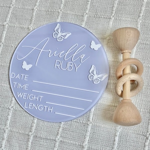 Acrylic Birth Announcement Sign Baby Stats Sign Custom Baby Arrival ...