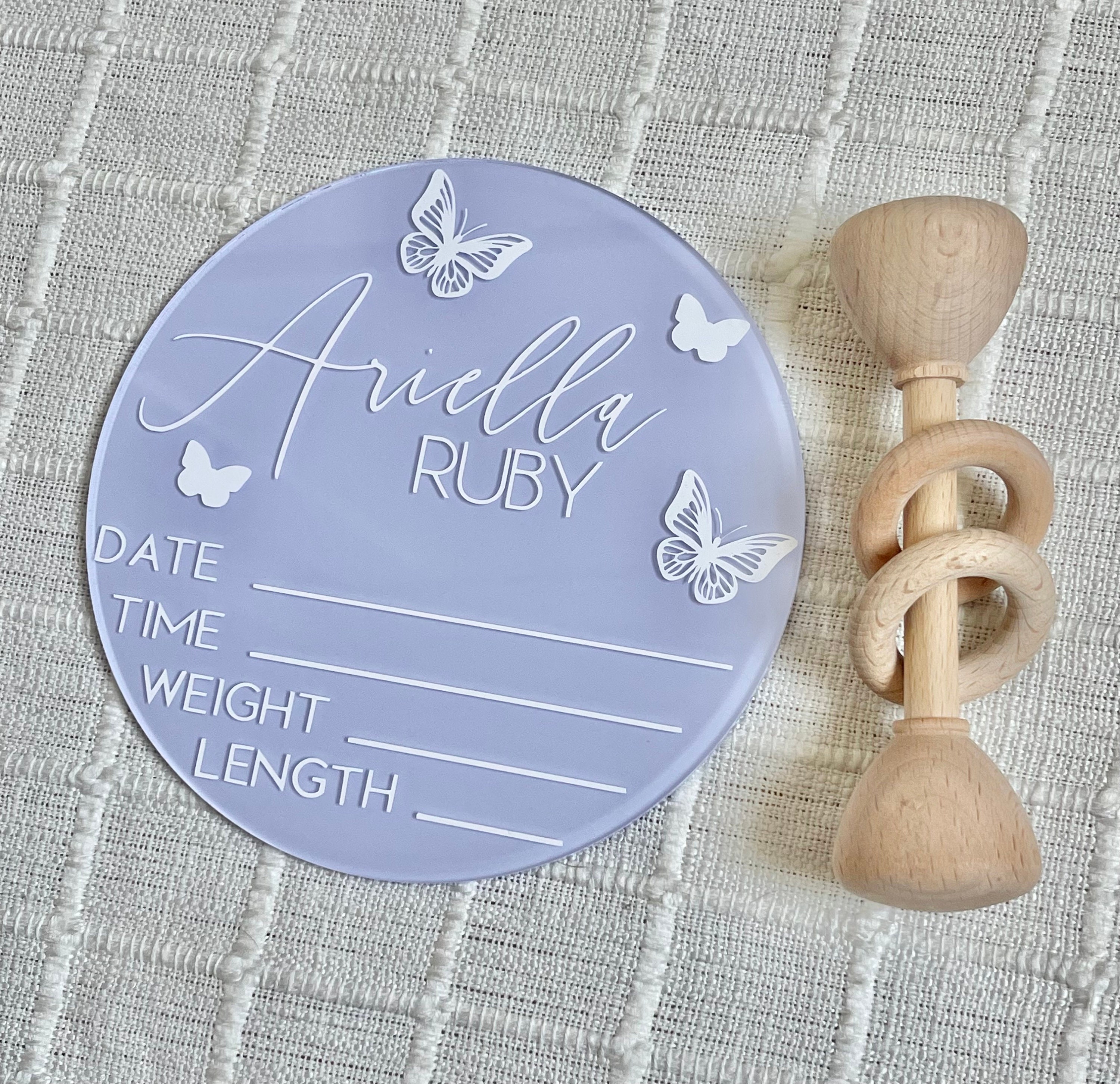 Acrylic Birth Announcement Sign Baby Stats Sign Custom Baby Arrival ...