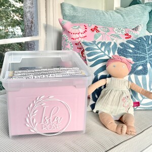 Kids Memory Box Milestone Tote School Organization Box Baby File Box ...