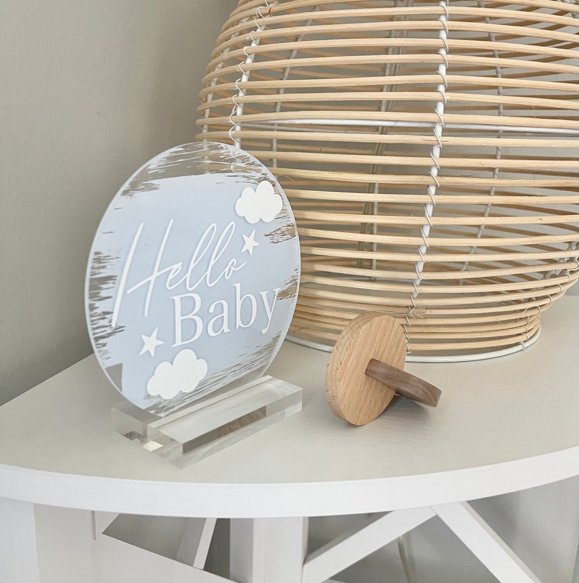 Hello Baby Acrylic Sign Birth Announcement Sign Birth Hospital - Etsy
