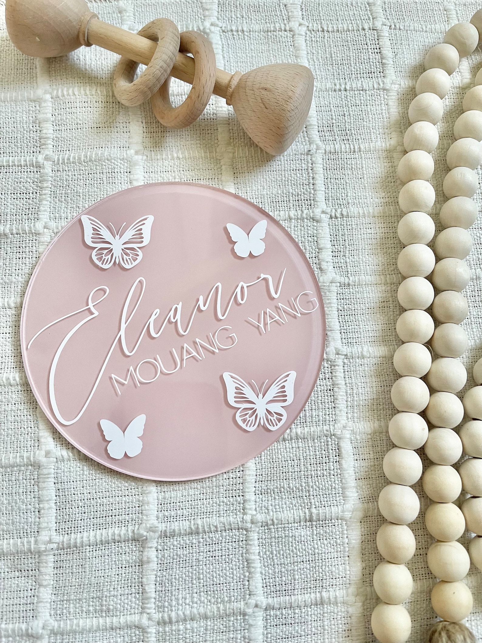 Acrylic Butterfly Sign Baby Girl Announcement Sign Baby Name Sign Light ...