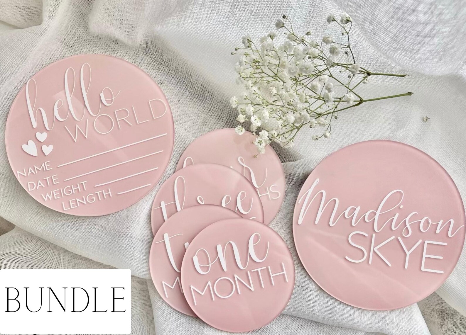 Acrylic Milestone Disc Baby Boy Milestones Sky Blue Milestone Cards ...