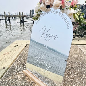 Custom Arch Mirror Acrylic Wedding Sign Mirror Welcome Sign Arch Gold ...