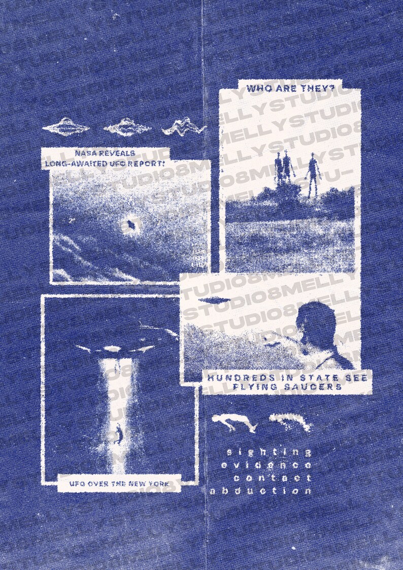 Alien UFO Digital Download Poster, X Files, Design Poster - Etsy