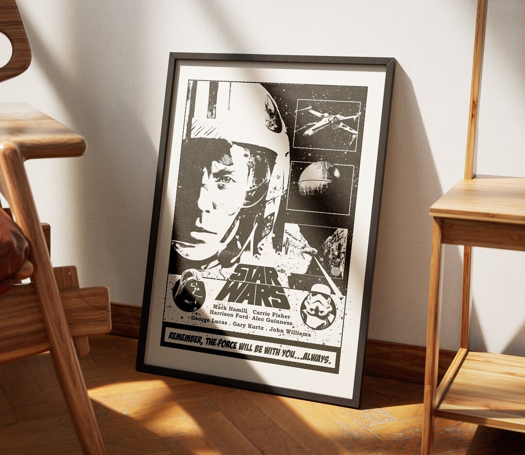 Star Wars New Hope Digital Poster, George Lucas, Movie Poster, Jedi ...