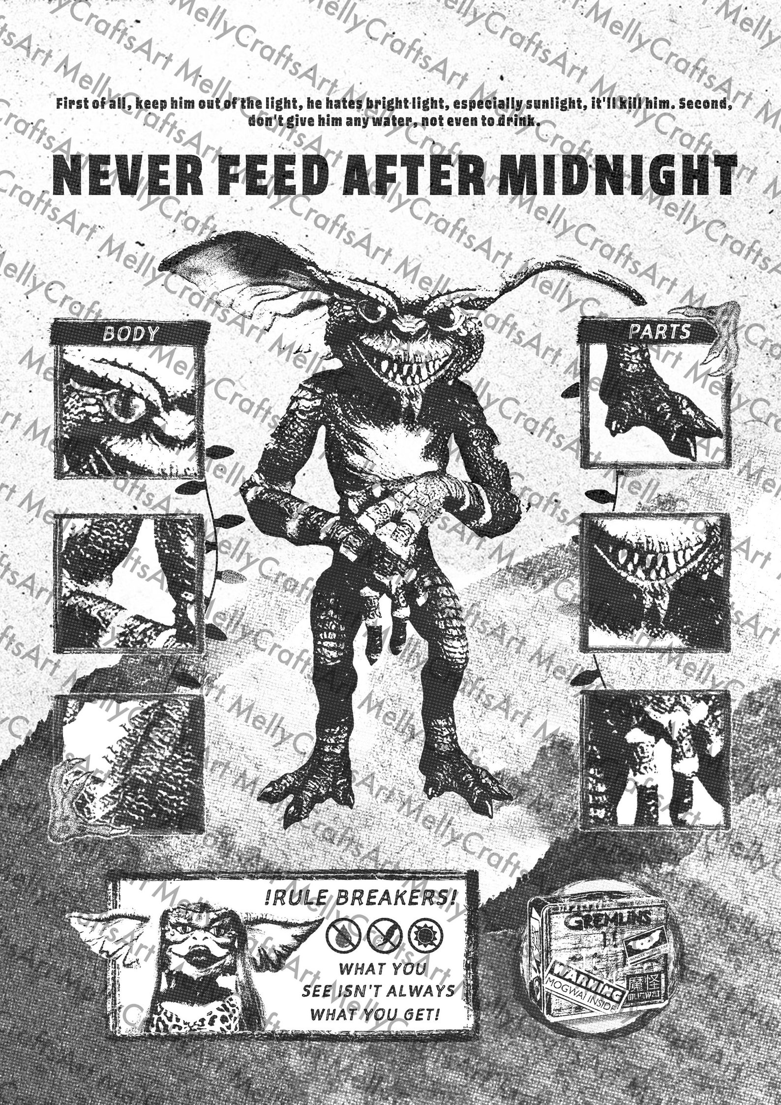 Gremlins Movie Poster, Gizmo, Horror Movie, Mogwai, Halloween - Etsy