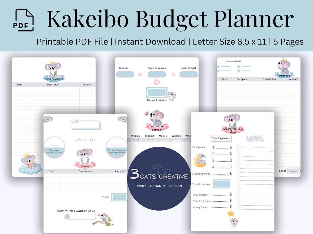 Kakeibo Budget Planner Printable | Financial Journal | Monthly Budget ...
