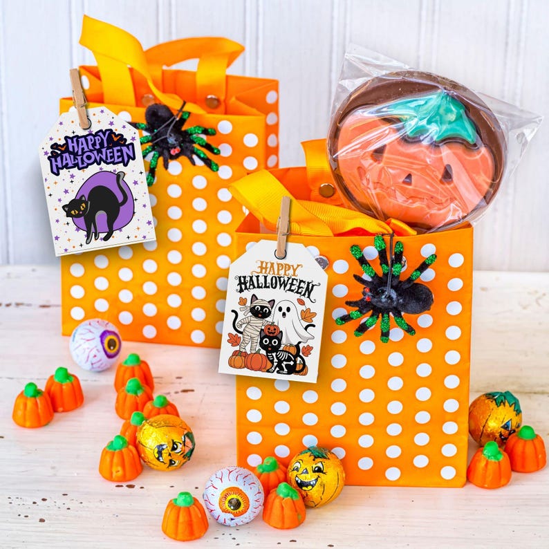 Halloween Treat Tags | Halloween Gift Tags | Printable PDF Favor Tags ...