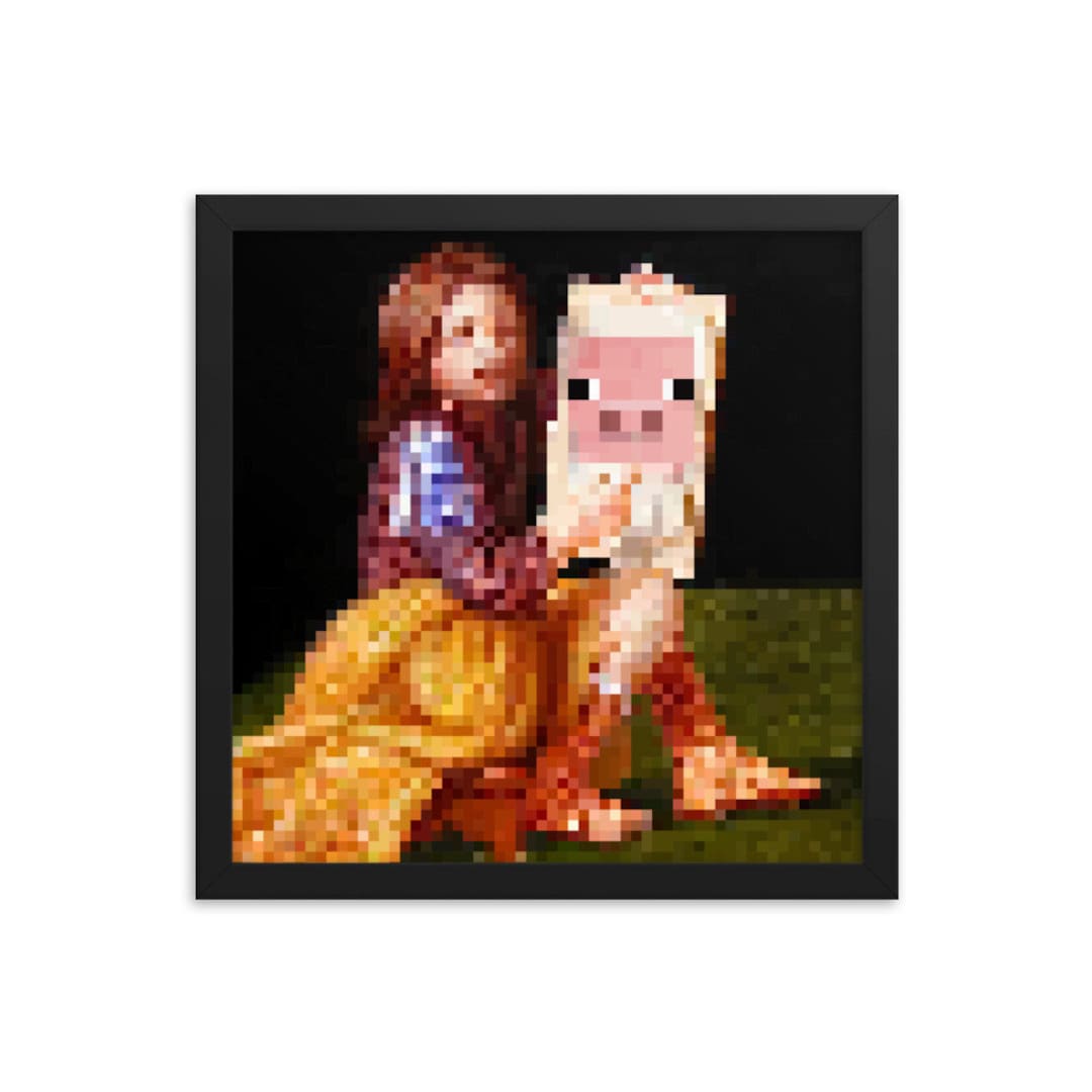 Minecraft Painting - Pigscene - Framed Poster - Etsy