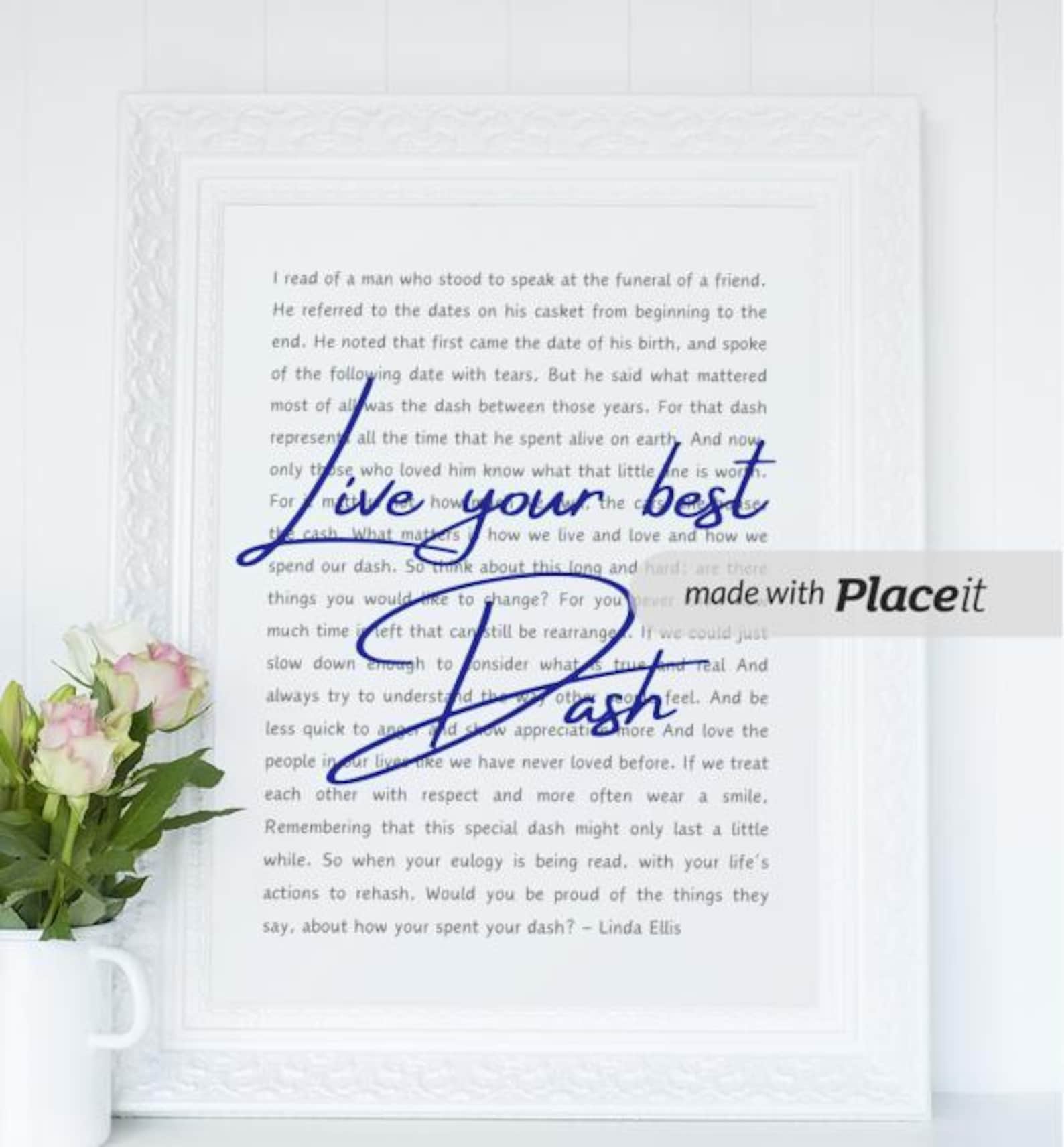 The Dash - Linda Ellis - Live Your Best Dash Print - Digital Download ...