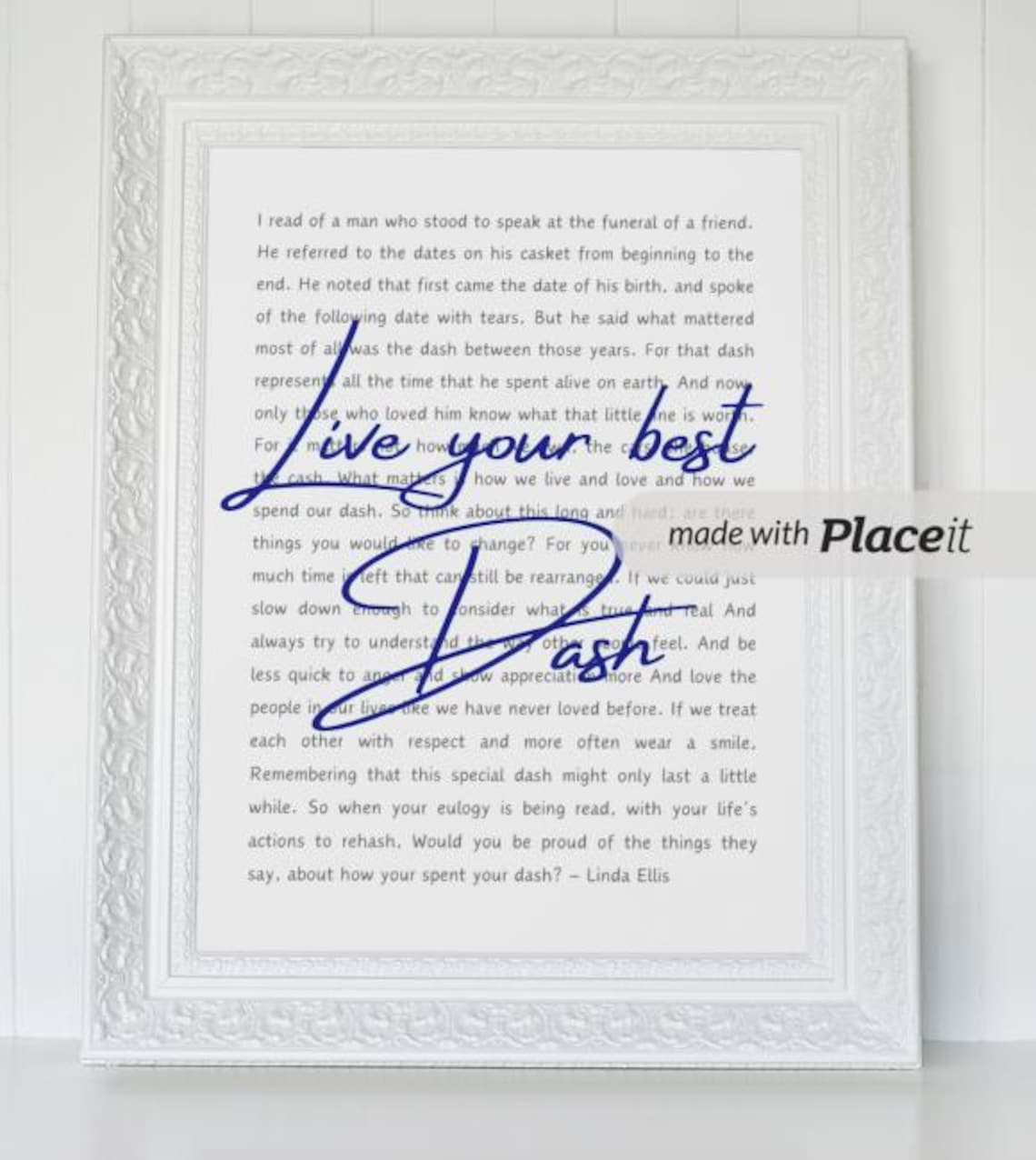 The Dash - Linda Ellis - Live Your Best Dash Print - Digital Download ...