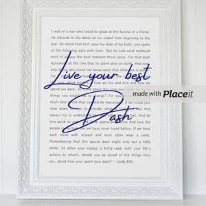 The Dash - Linda Ellis - Live Your Best Dash Print - Digital Download ...