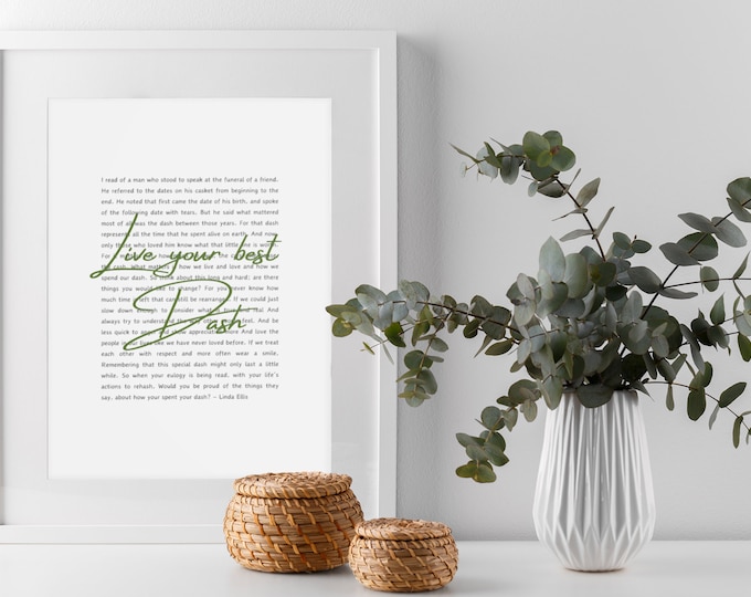 Live Your Dash poem by Linda Ellis, Author of the Dash Downloadable ...