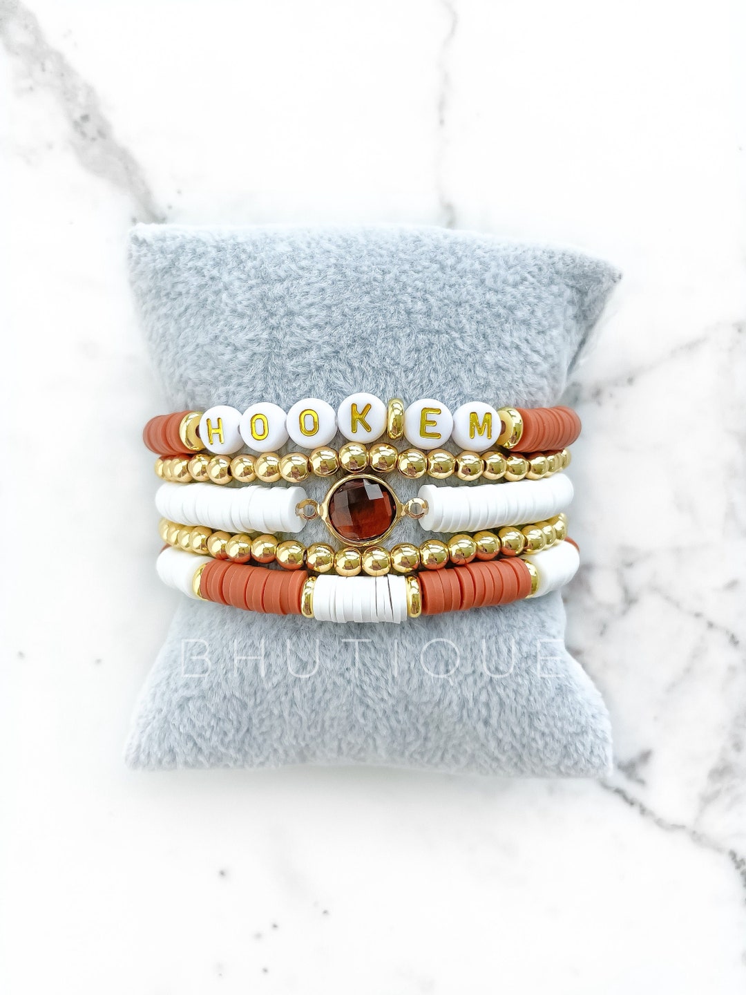 Hook Em Bracelet Set With Two Optional 14K Gold Plated Bead Bracelets ...