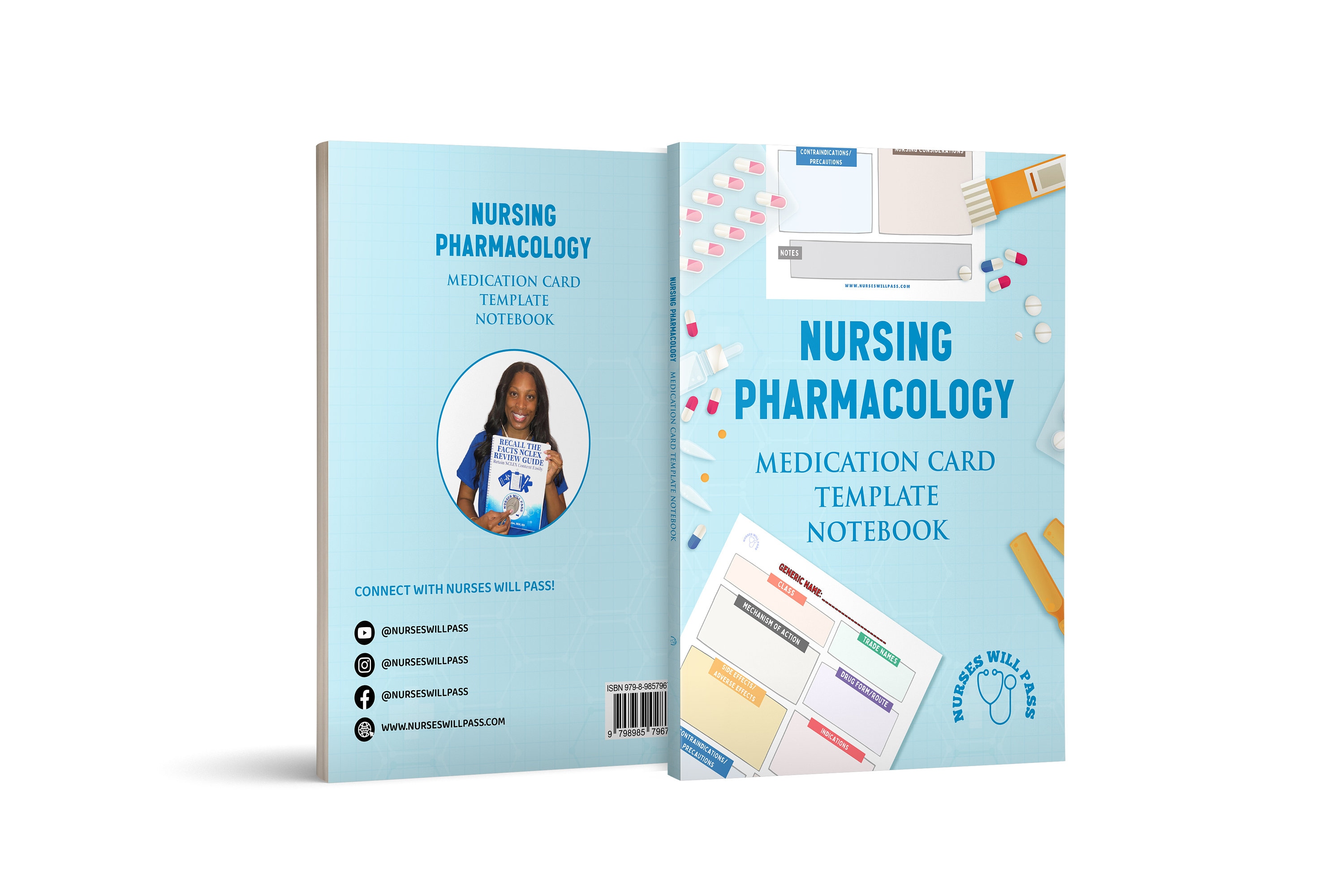 Nursing Pharmacology Drug Card Notebook | 120 Blank Pages for ...