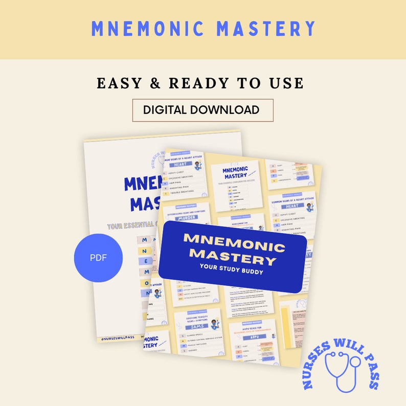 Nursing Mnemonics Review Guide - Essential NCLEX Prep | Memory Boost ...