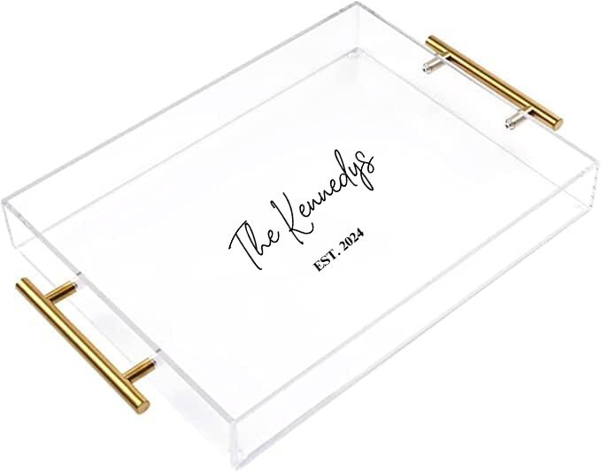 Personalized Monogrammed Acrylic Tray | Custom Engagement or Wedding ...