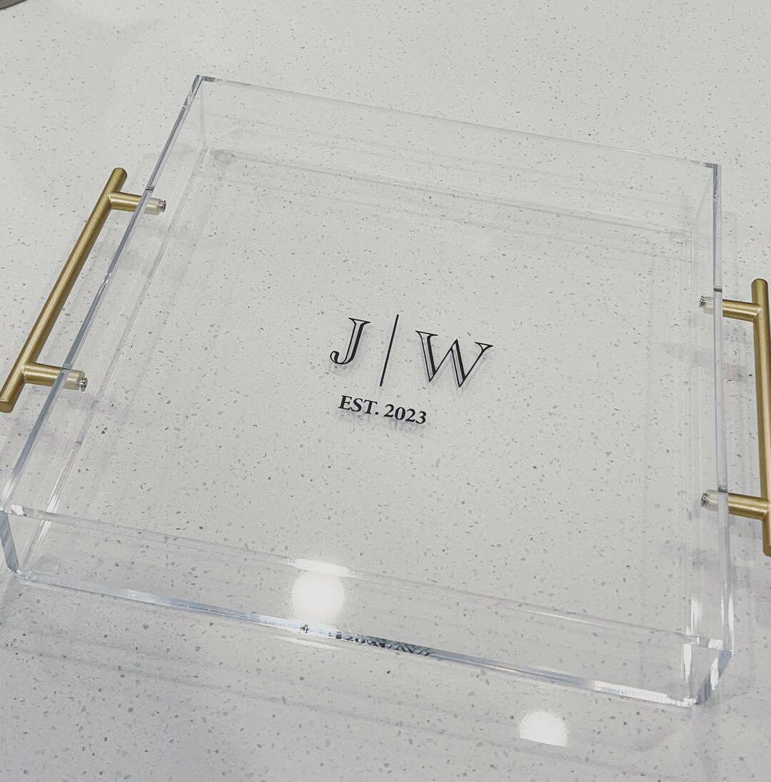 Personalized Monogrammed Acrylic Tray | Custom Engagement or Wedding ...