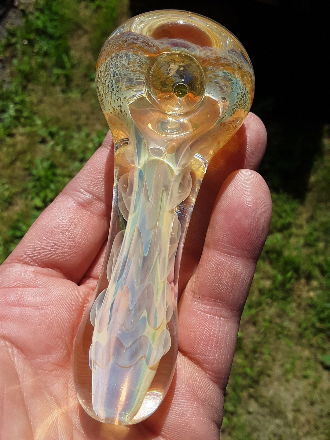 Extra Thick Color Changing Silver Fumed Inside Out Spoon Pipe - Etsy