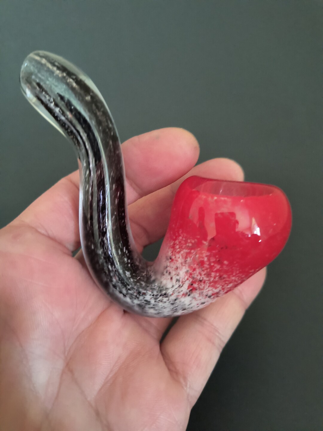 Handmade Glass Sherlock With Black, Cherry Red and Star White Frit on ...